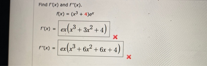 Solved Find f'(x) and F Solved Find f'(x) and F