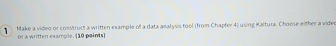 Solved Make a video or construct a written example of a data | Chegg.com
