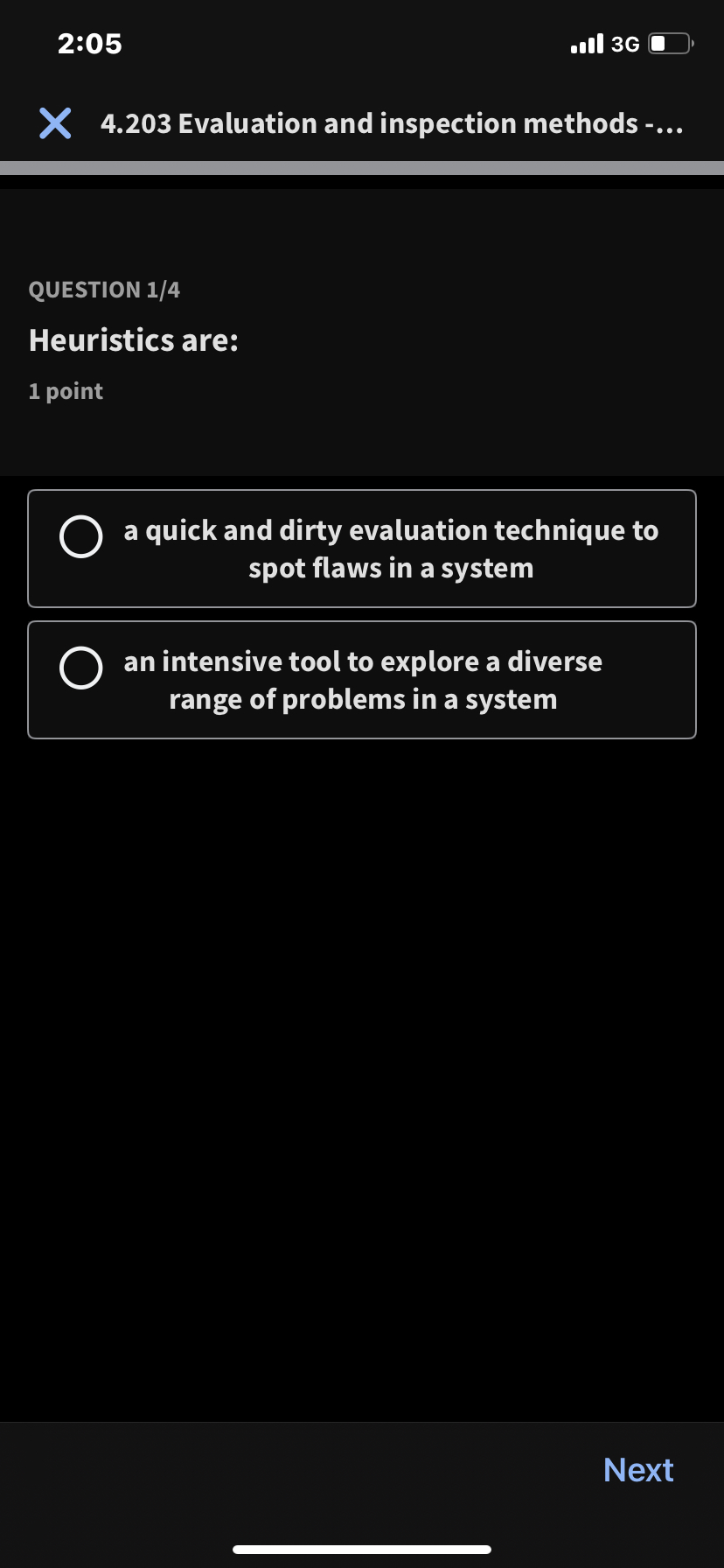 Solved 2:053G4.203 ﻿Evaluation and inspection methods | Chegg.com