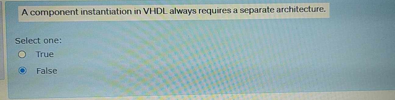 Solved A component instantiation in VHDL always requires a | Chegg.com