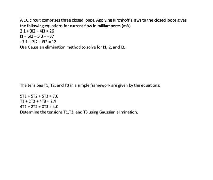Solved A DC circuit comprises three closed loops. Applying | Chegg.com