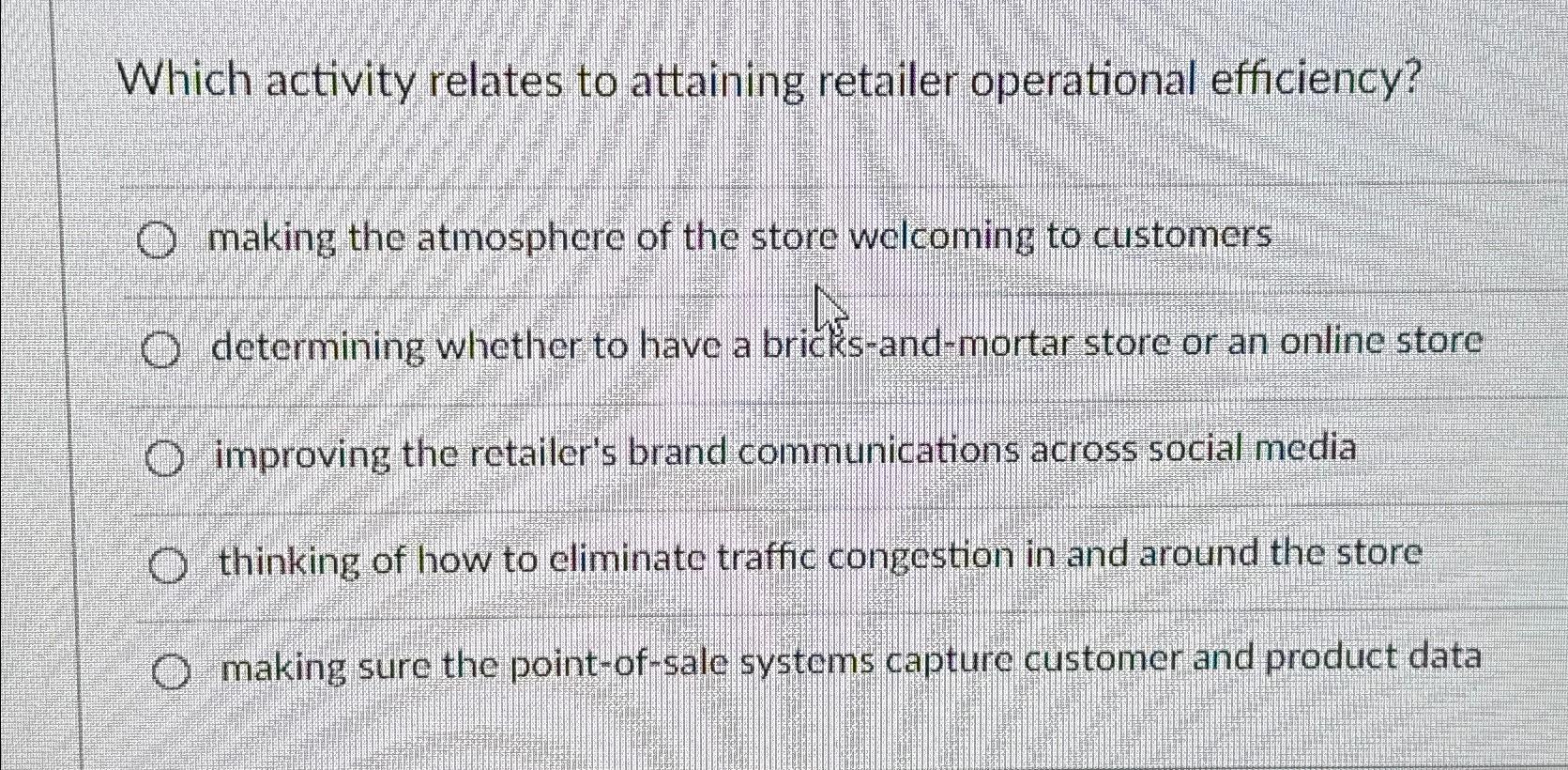 Solved Which activity relates to attaining retailer | Chegg.com Solved Which activity relates to attaining retailer | Chegg.com