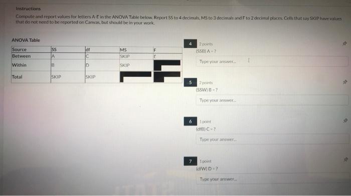 Solved Eompute and report values tor letters. A. E in the | Chegg.com