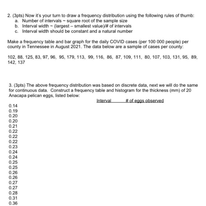 Solved 2. (3pts) Now it's your turn to draw a frequency | Chegg.com