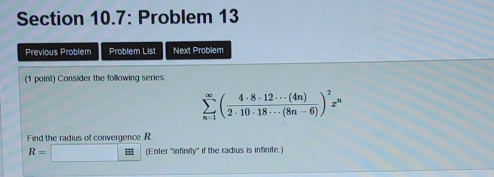 Solved (1 point) Consider the following series: | Chegg.com