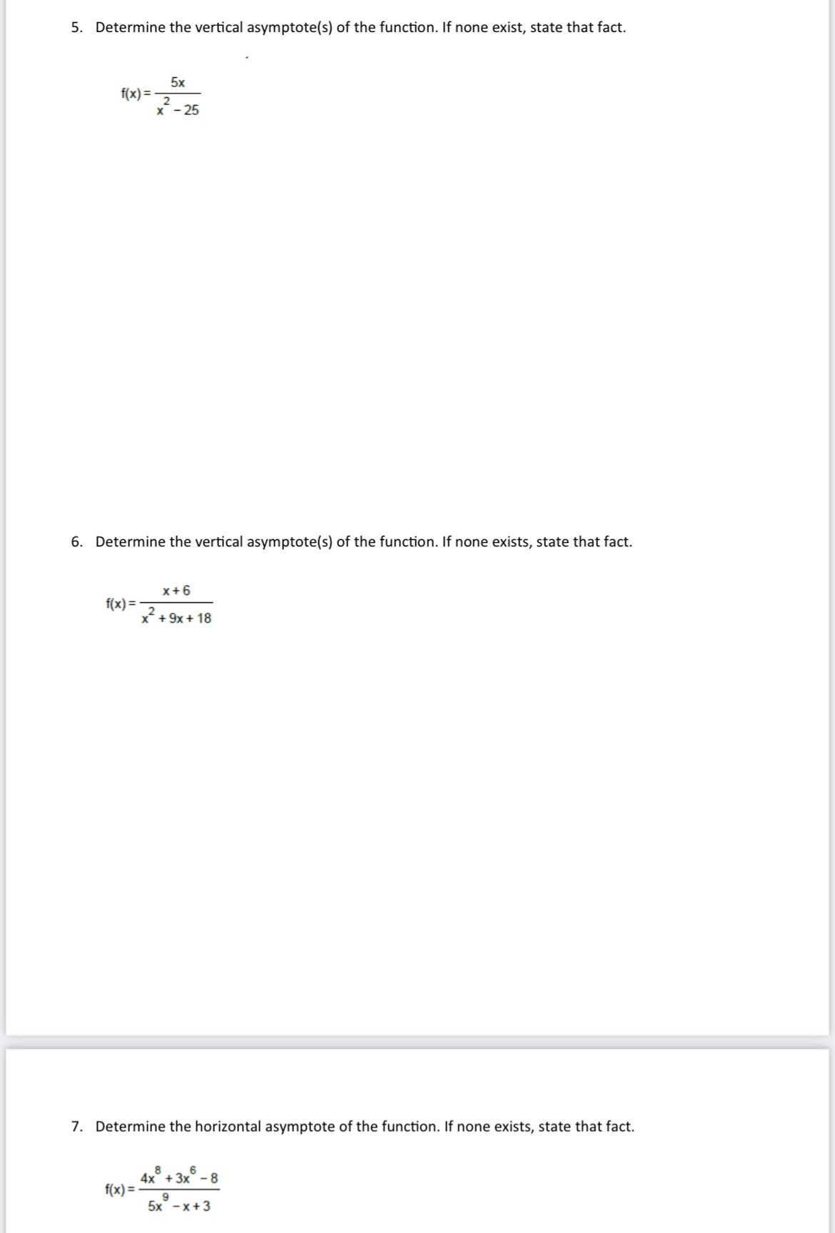Solved Determine the vertical asymptote(s) ﻿of the function. | Chegg.com