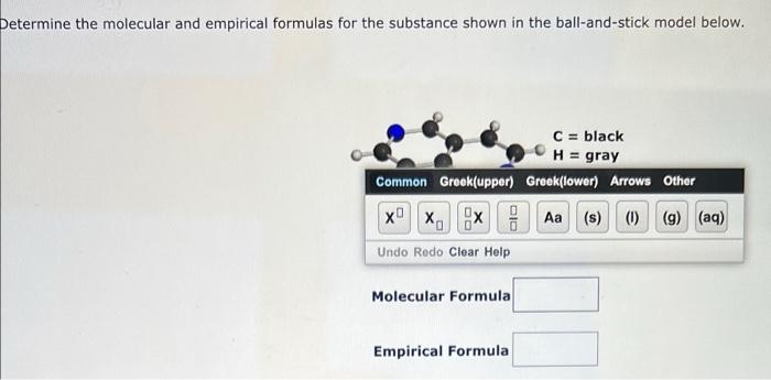 Solved Determine the molecular and empirical formulas for | Chegg.com