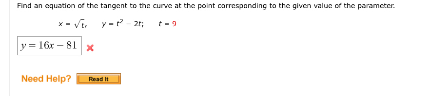 Solved Find an equation of the tangent to the curve at the | Chegg.com