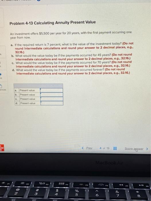 Solved Problem 4-13 Calculating Annuity Present Value An | Chegg.com