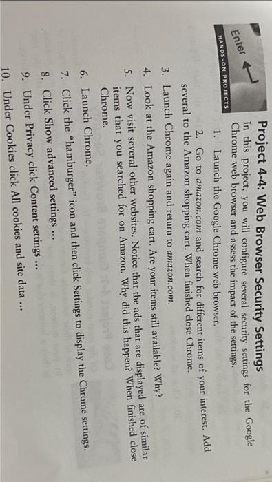 Solved Project 4-4: Web Browser Security Settings In this | Chegg.com