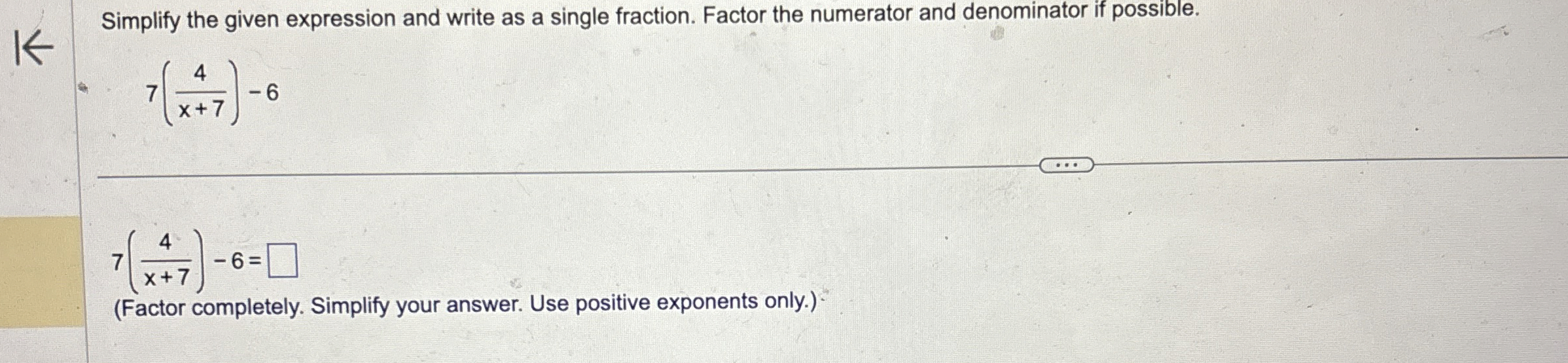 Solved Simplify the given expression and write as a single | Chegg.com
