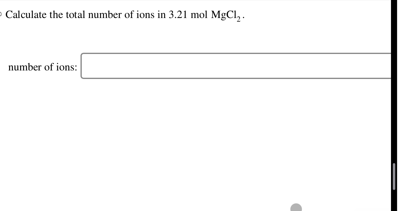 Solved Calculate the total number of ﻿ions | Chegg.com