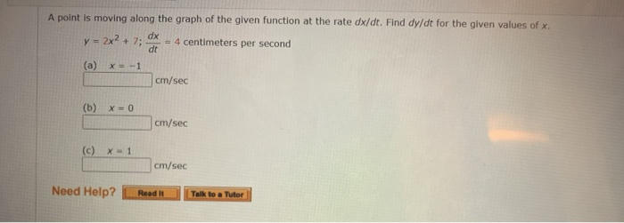 Solved A point is moving along the graph of the given | Chegg.com