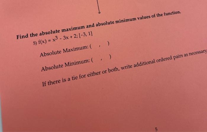 Solved Find the absolute maximum and absolute minimum values | Chegg.com