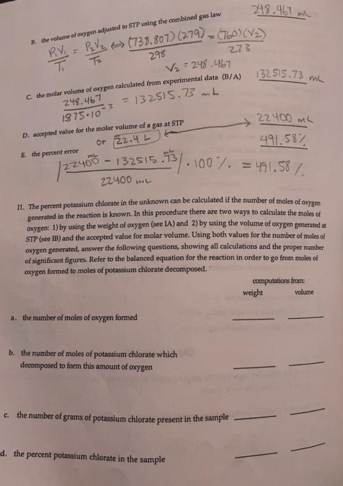 Solved Equation needed to solve: 2KClO3 (s) -> 2KCl (s) + | Chegg.com
