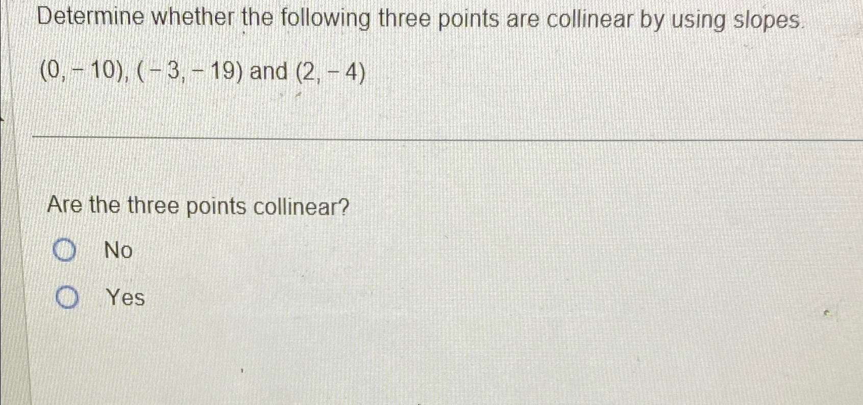 Solved Determine whether the following three points are | Chegg.com