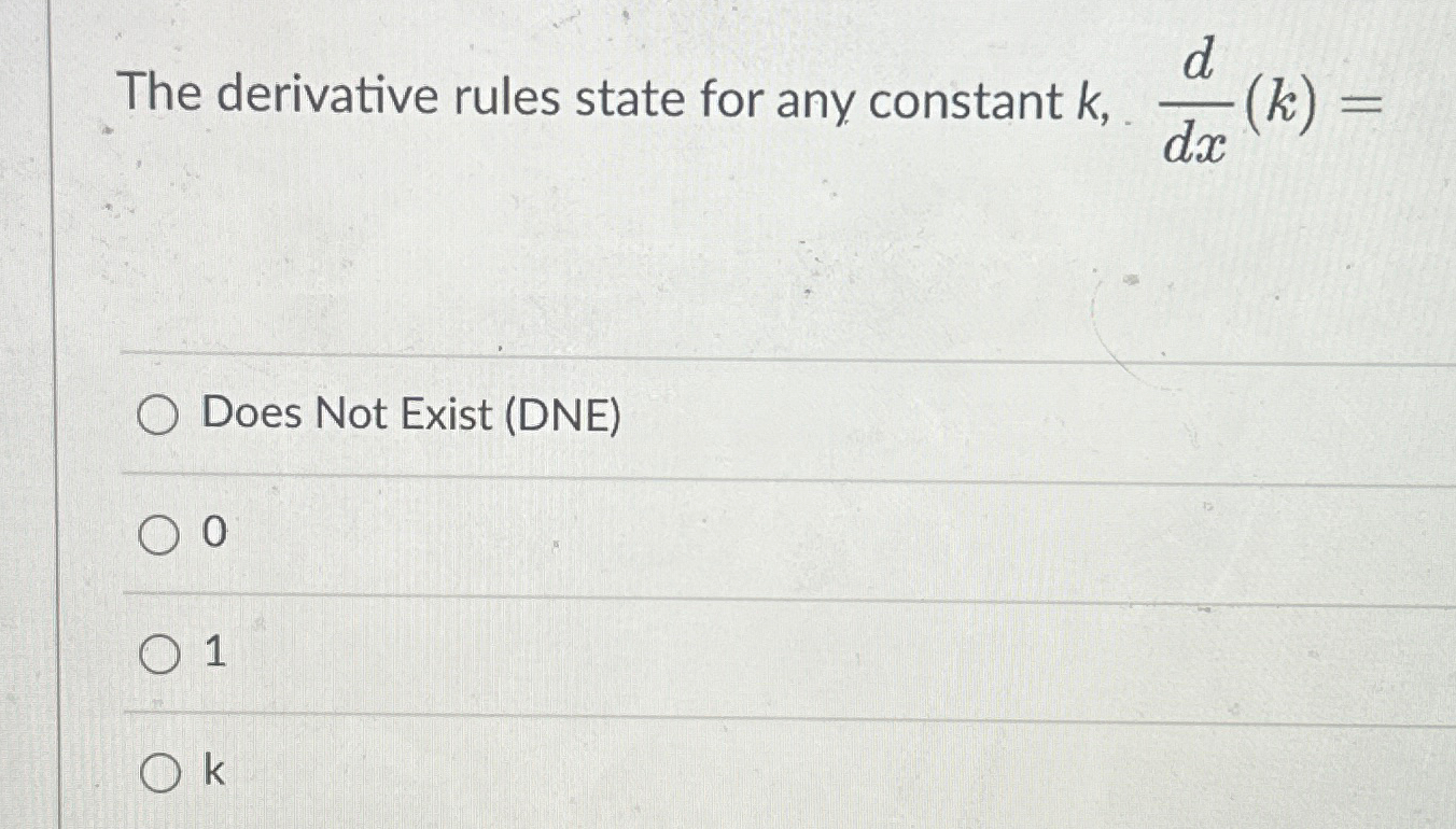 Solved The derivative rules state for any constant | Chegg.com