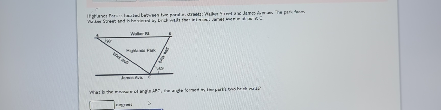Solved Highlands Park is located between two parallel | Chegg.com