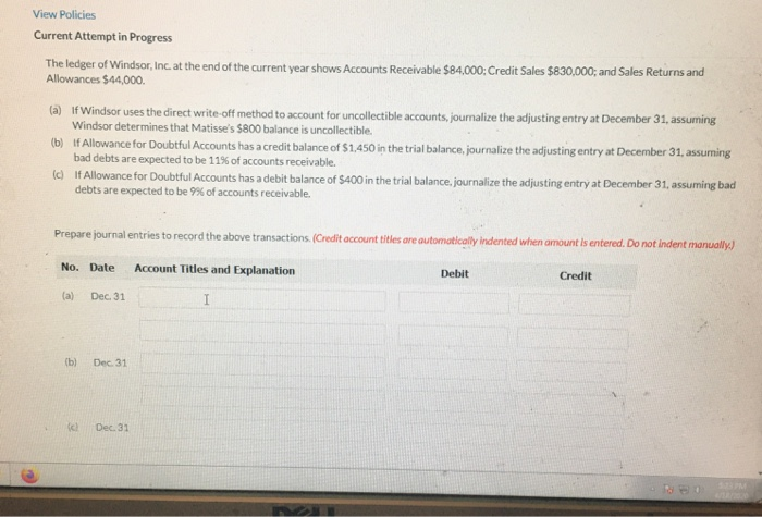 Solved View Policies Current Attempt in Progress The ledger | Chegg.com