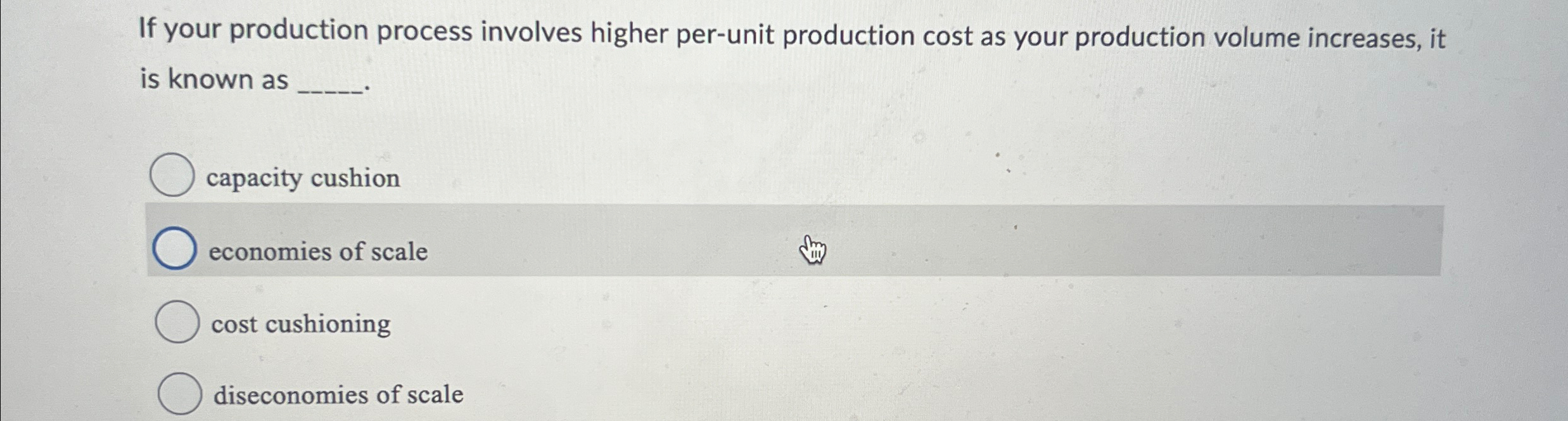 Solved If your production process involves higher per-unit | Chegg.com