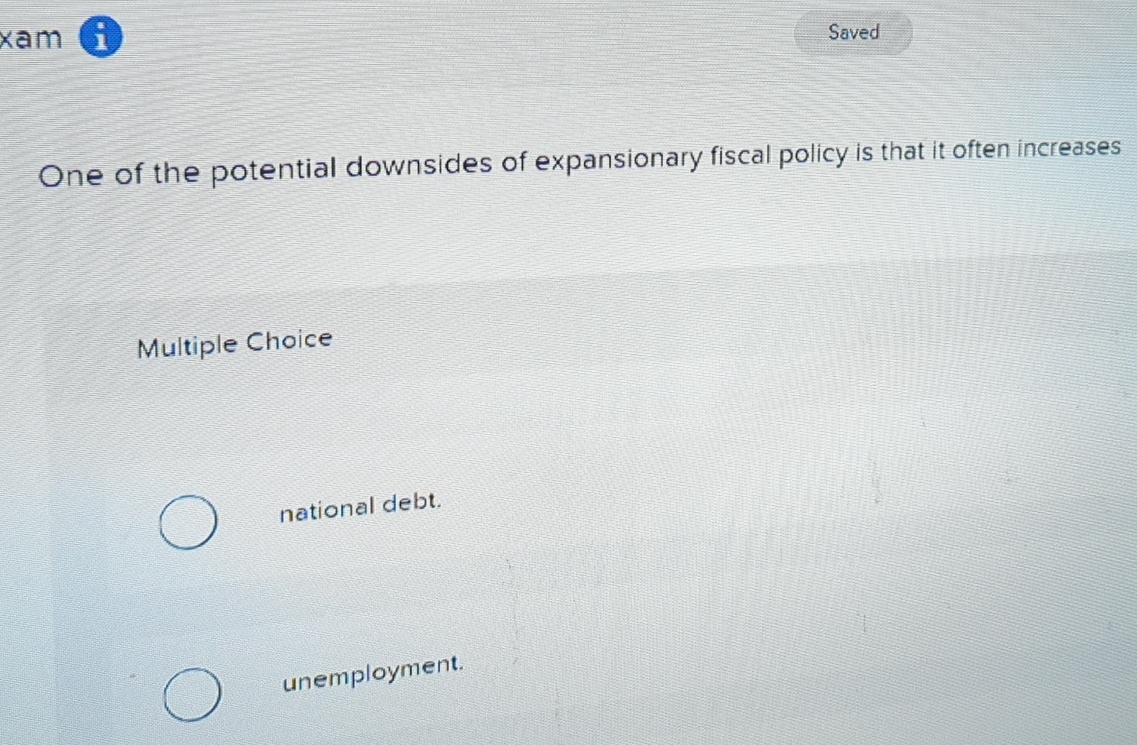 Solved One of the potential downsides of expansionary fiscal | Chegg.com