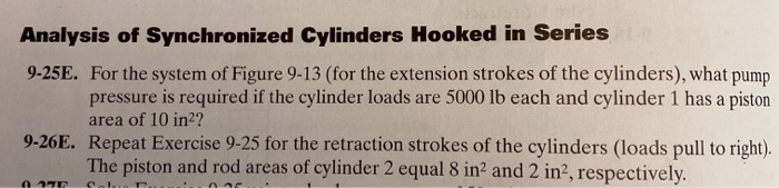 Solved Analysis of Synchronized Cylinders Hooked in Series | Chegg.com