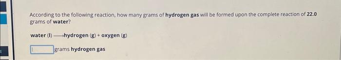 Solved According to the following reaction, how many grams | Chegg.com