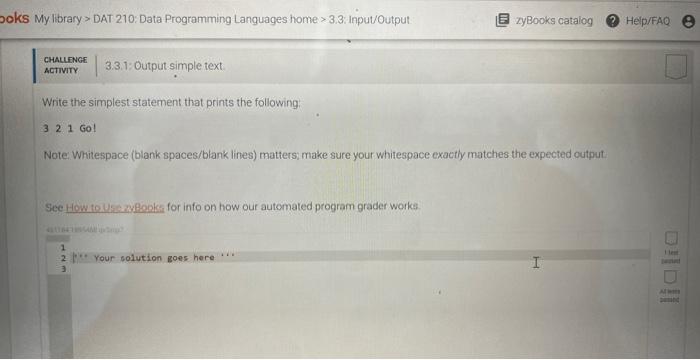 Solved Write the simplest statement that prints the | Chegg.com
