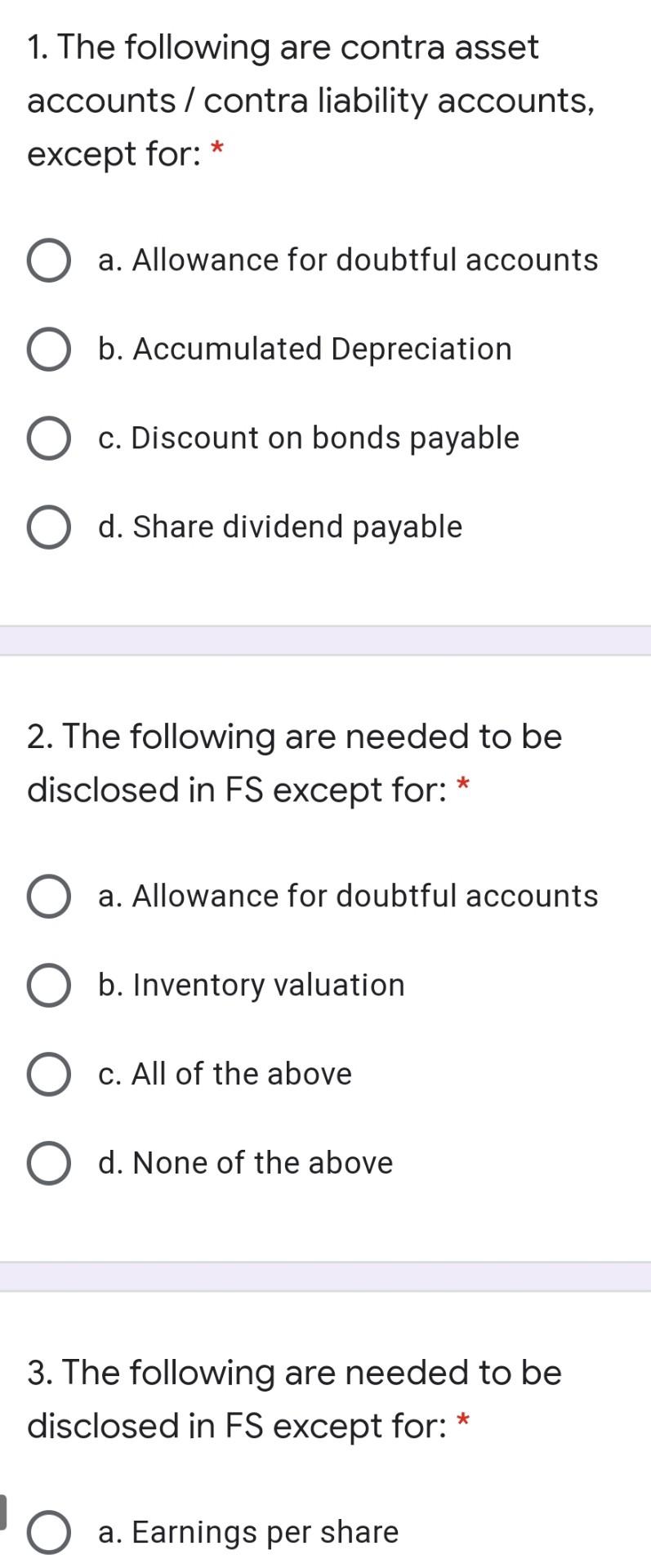 Solved 1. The following are contra asset accounts / contra | Chegg.com