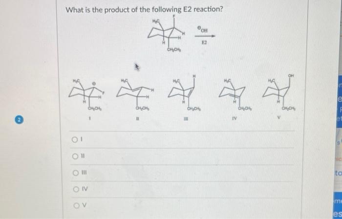 Solved What is the product of the following E2 reaction? | Chegg.com