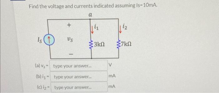 Solved Find the voltage and currents indicated assuming 1 | Chegg.com
