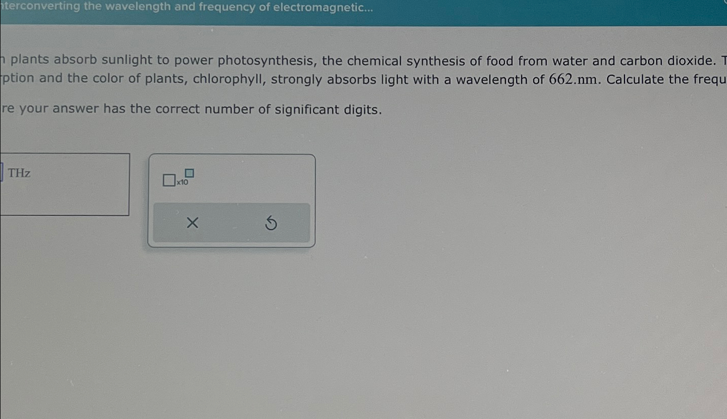 Solved fterconverting the wavelength and frequency of | Chegg.com