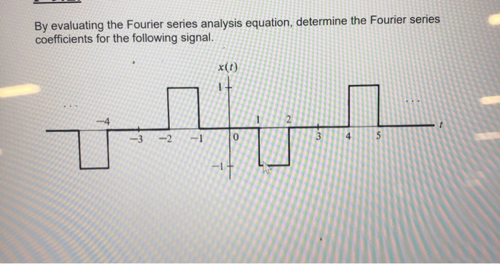 Solved By Evaluating The Fourier Series Analysis Equation