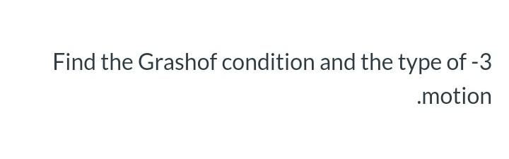 Solved Find the Grashof condition and the type of -3 .motion | Chegg.com