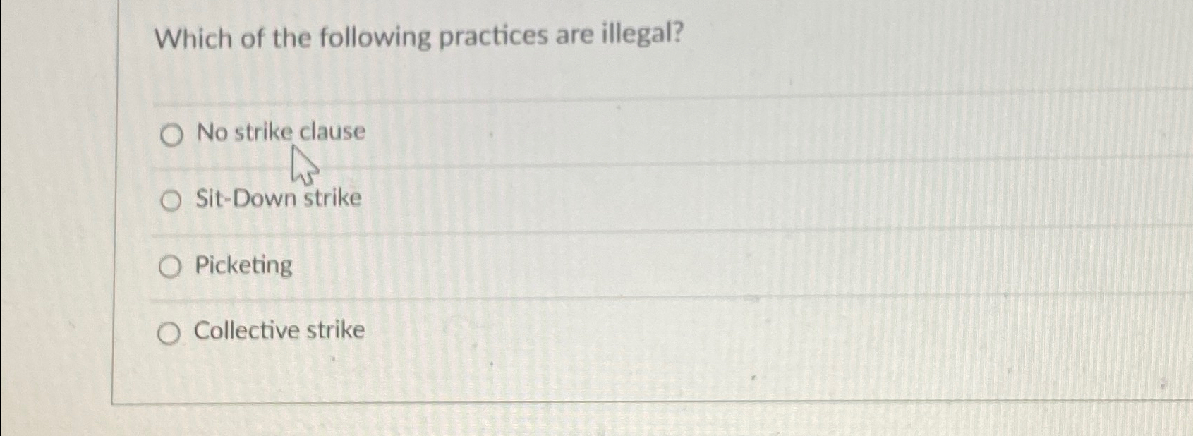 Solved Which of the following practices are illegal?No | Chegg.com