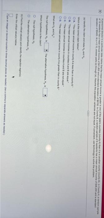 Solved (a) lidenthy the claim and stale Hb and Hn. Whicts is | Chegg.com