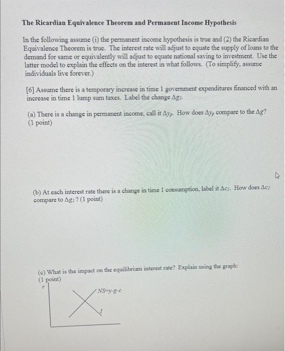 Solved The Ricardian Equivalence Theorem and Permanent | Chegg.com