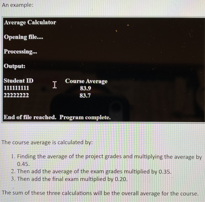 Solved Using Oop Write A C Program That Will Read In A 