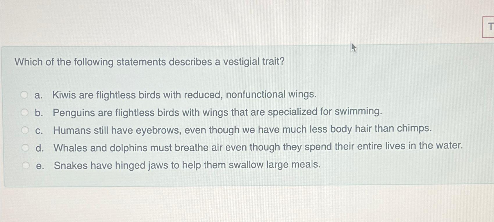 Solved Which of the following statements describes a | Chegg.com