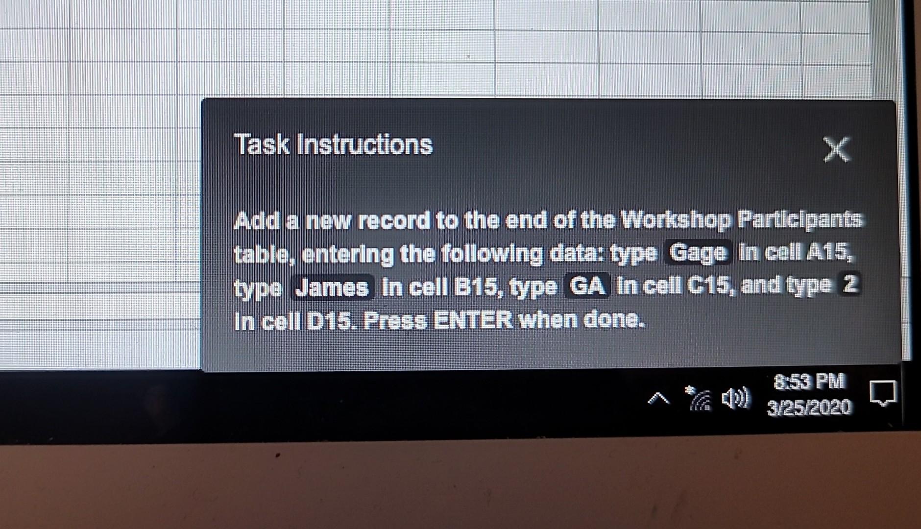 Solved Task Instructions Add a new record to the end of the | Chegg.com
