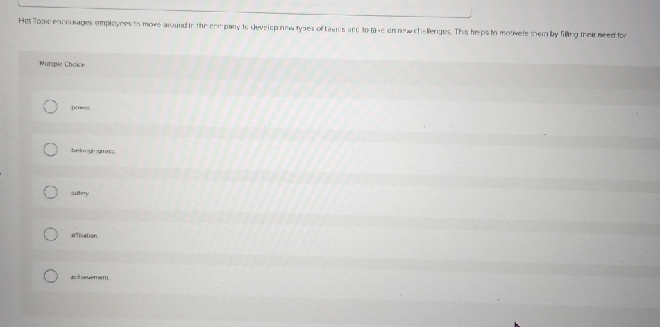 Solved Hot Topic encourages employees to move around in the | Chegg.com