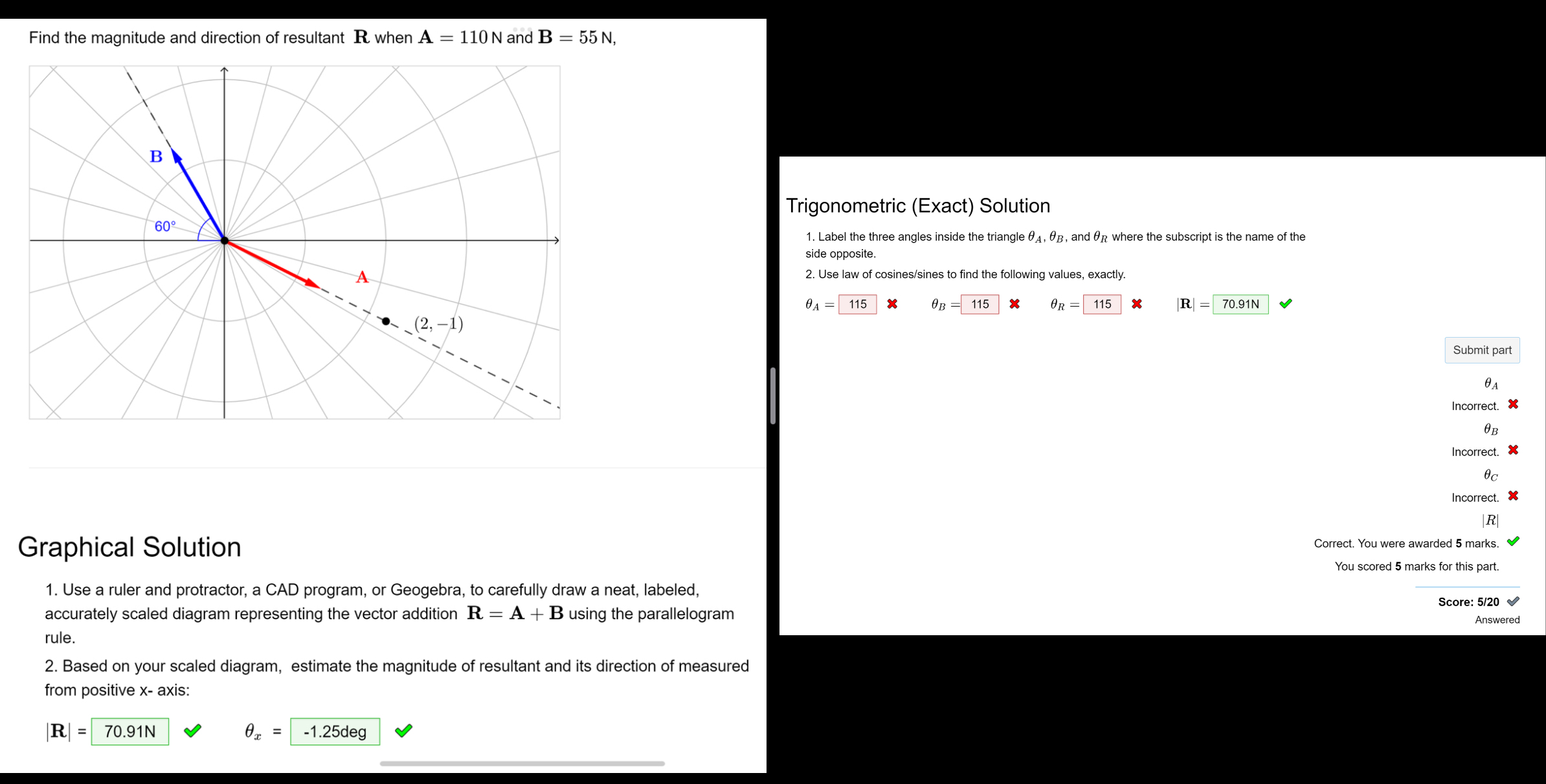 Solved Find the magnitude and direction of resultant R ﻿when | Chegg.com