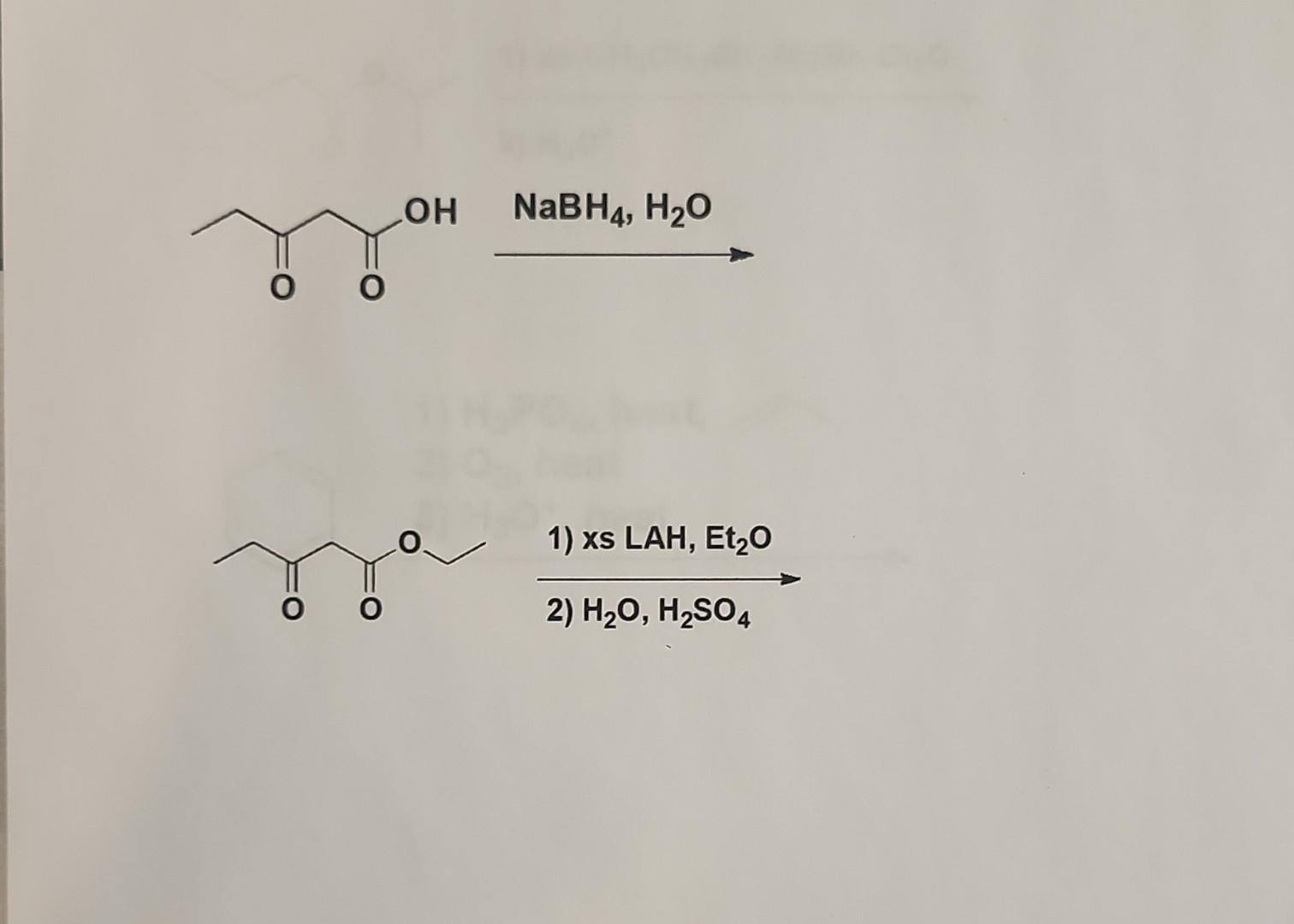 Solved NaBH4,H2O 1) CH3CH2MgBr, Et2O 2) | Chegg.com