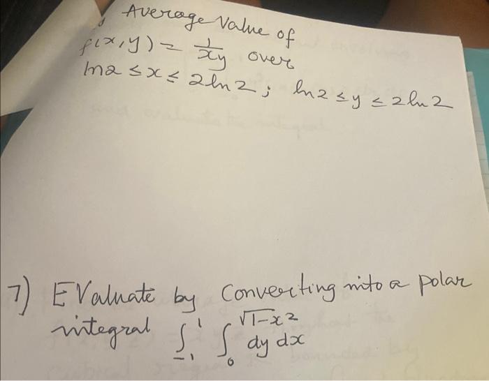 Solved Average value of f(x,y)=xy1 over | Chegg.com