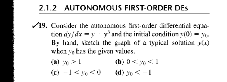 Solved 2.1.2 ﻿AUTONOMOUS FIRST-ORDER DEsConsider the | Chegg.com