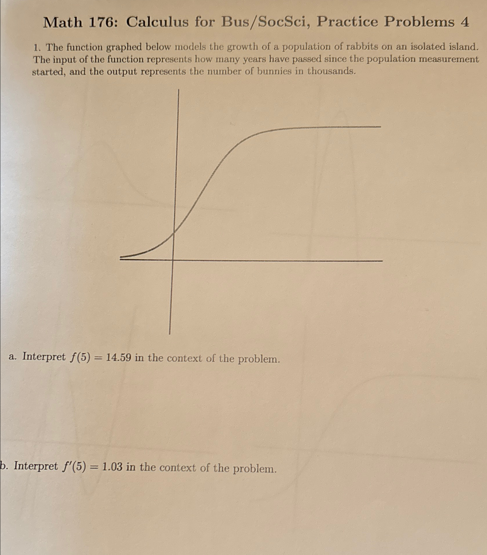 Solved Math 176: Calculus for Bus/SocSci, ﻿Practice Problems | Chegg.com