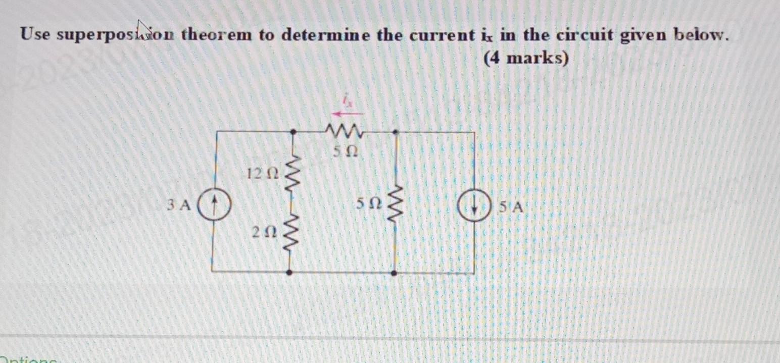 Solved Use superposision theorem to determine the current ix | Chegg.com