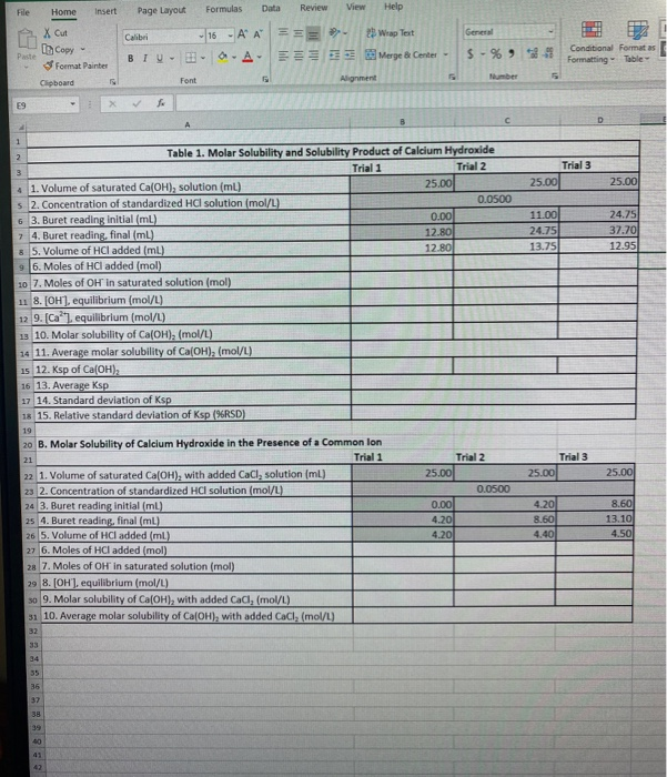 Solved Home File Insert Page Layout Formulas Data Review | Chegg.com