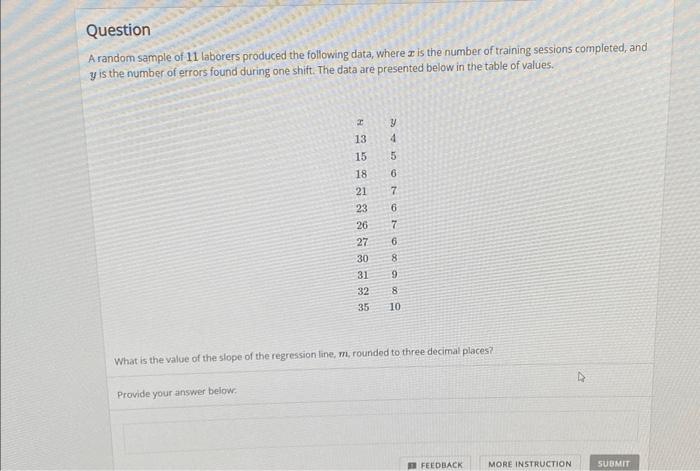 Solved A random sample of 11 laborers produced the following | Chegg.com