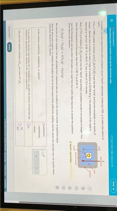 Solved a primocicuedret Calculating heat of reaction trom | Chegg.com